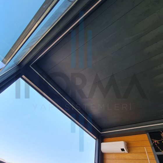 Rolling Roof, Giyotin Cam, Bodrum | Bioclimatic Pergola, Rolling Roof ...